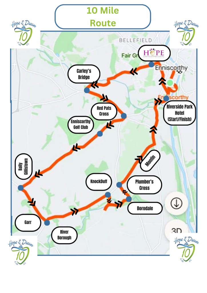 10 Mile Route | Hope & Dream 10